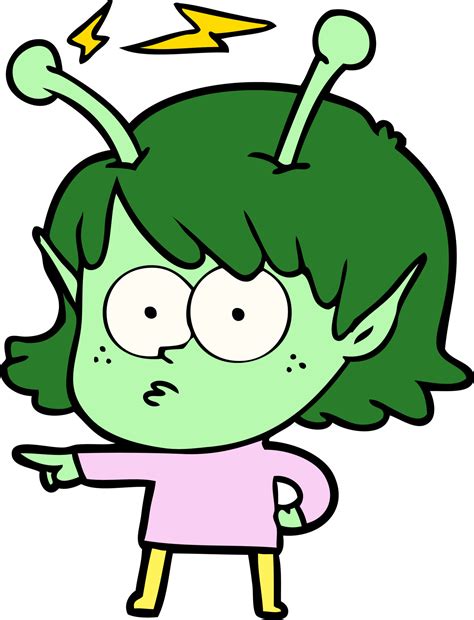 Cartoon Alien Girl 12411982 Vector Art At Vecteezy