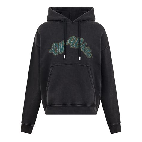 Off White Bacchus Skate Hoodie Men Black Flannels