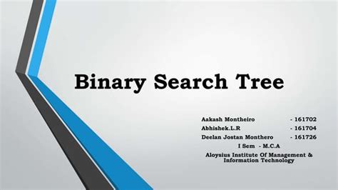 Binary Search Tree Ppt
