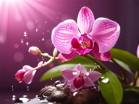 Premium Photo Beautiful Orchid Closeup Wet