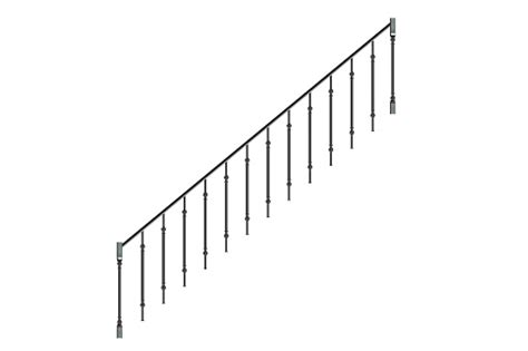3d Rendering Of A Metalic Front View Stairs Rails Isolated On A White
