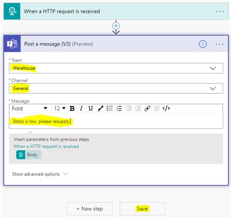 triggering a microsoft flow using a webpage or get request carl