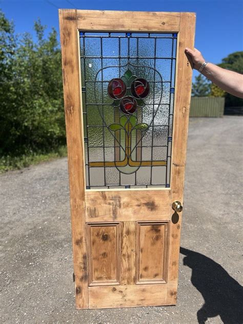 Antique Leaded Glass Door