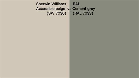 Sherwin Williams Accessible Beige Sw 7036 Vs Ral Cement Grey Ral