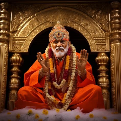 Premium Ai Image Illustration Of Sri Shirdi Sai Baba Murty Darshan