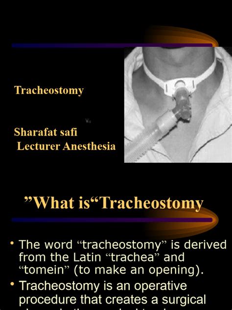 Tracheostomy 8th Semester Pdf Clinical Medicine Medical Specialties