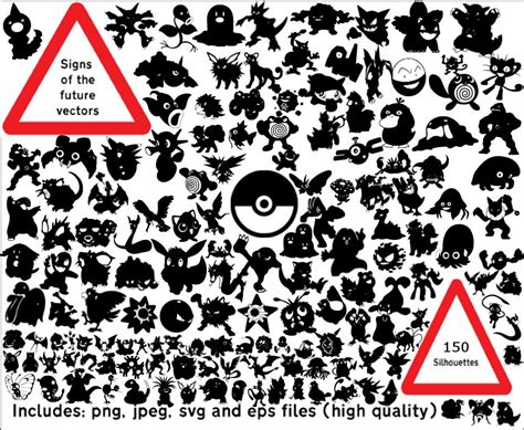 150 Pokemon Svg Silhouettes 150 First Generation Pokemon