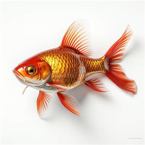 Peces Dorados Aislados En Fondo Blanco Ai Generativo Stock De