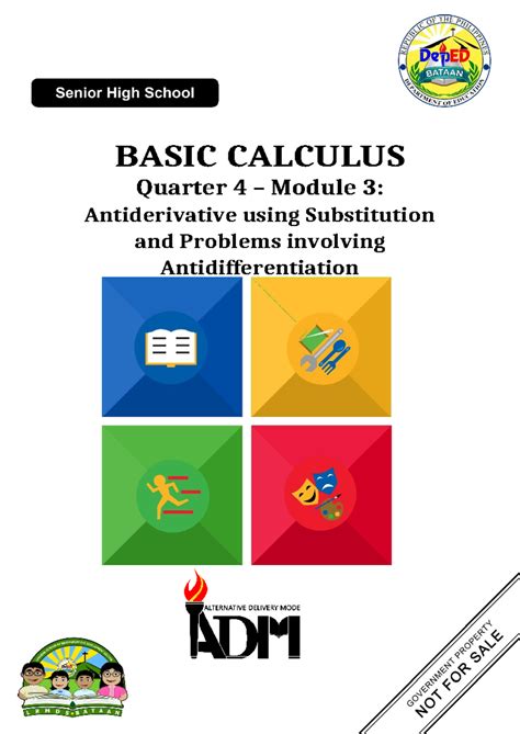 Pdfcoffee Basic Calculus Quarter 4 Module 3 Antiderivative Using