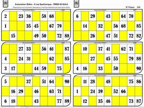 Carte Bingo A Imprimer Gratuit