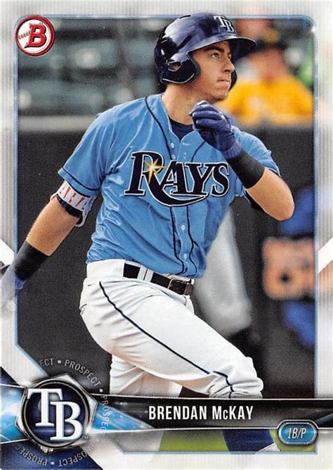 Brendan Mckay Baseball Card Rookie Tampa Bay Rays Rc 2018 Topps