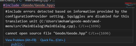 How To Fix VSCode Include Errors Issue Geode Sdk Geode GitHub