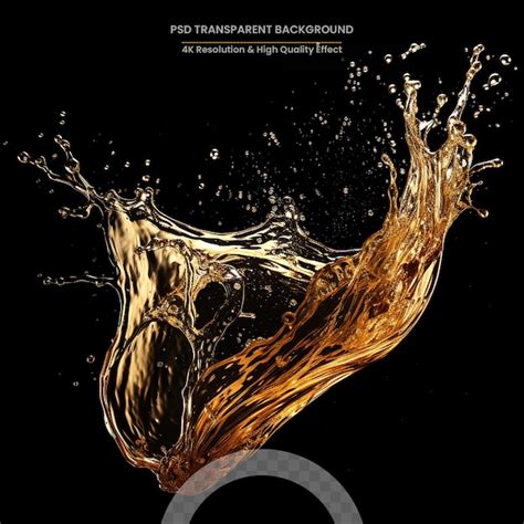 Shot Of Whiskey With Splash Premium Ai Generated Psd