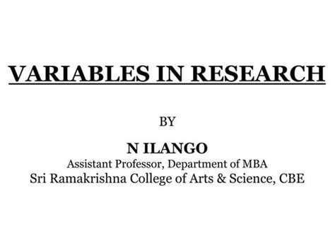 Types Of Variables Independent Dependent Extraneous Intervening Moderator Pptx Science