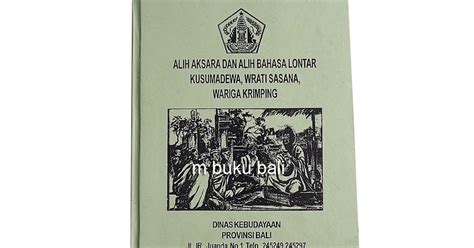 M Buku Bali Alih Aksara Dan Alih Bahasa Lontar Kusumadewa Wrati