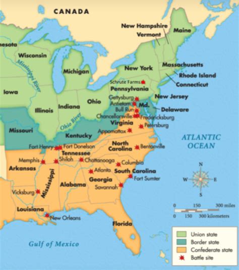 Visual Major Civil War Battle Locations Infographic Tv Number One