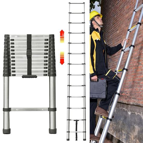 Buy Telescopic Ladder 3 8m Ladder Extendable And Portable Folding Loft Ladder 13 Steps Ladder