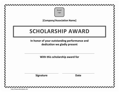 Scholarship Award Certificate Template
