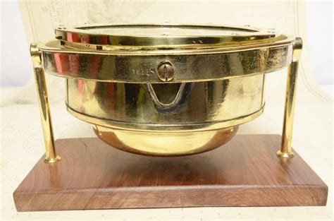 1920s Sestrel Brass Nautical Gimbal Compass Antique Maritime Navigation