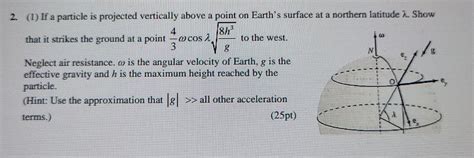Solved If A Particle Is Projected Vertically Above A Chegg