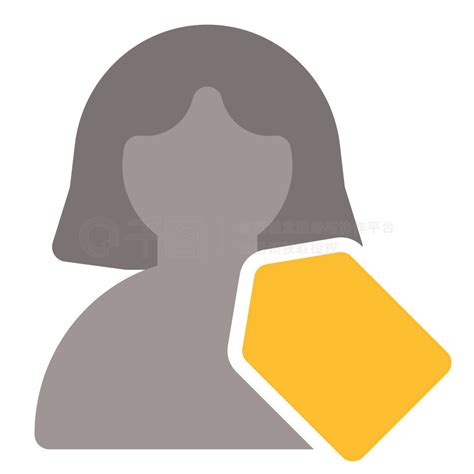 标签免抠元素 黄色标签的女性轮廓图标 素材免费下载 3000像素 Eps格式 编号41774865 千图网