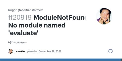 Modulenotfounderror No Module Named Evaluate · Issue 20919