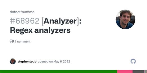 [analyzer] regex analyzers · issue 68962 · dotnet runtime · github