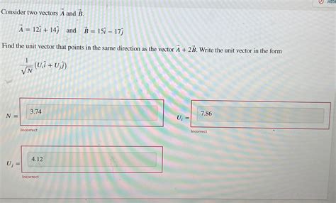 Solved Consider Two Vectors Vec A And Chegg