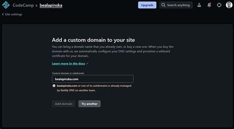 Subdomain Already Managed By Another Team Support Netlify Support