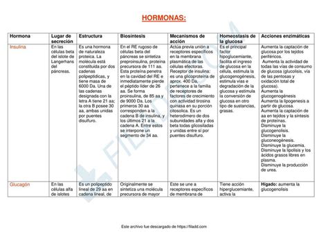 Resúmenes de Tipos de hormonas Descarga apuntes de Tipos de hormonas