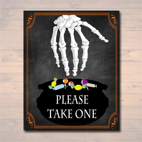 Halloween Take One Candy Sign Printable Printable And Enjoyable Learning