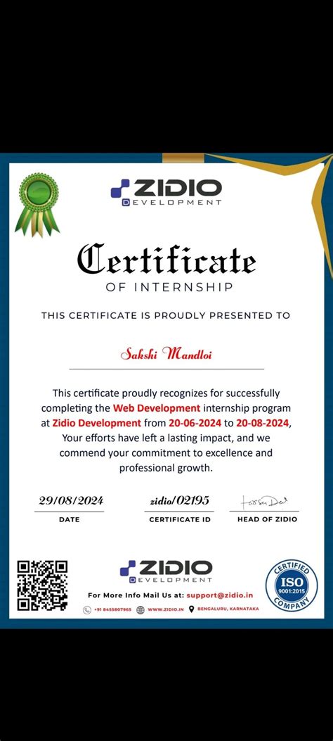 sakshi mandloi on linkedin internship frontenddevelopment