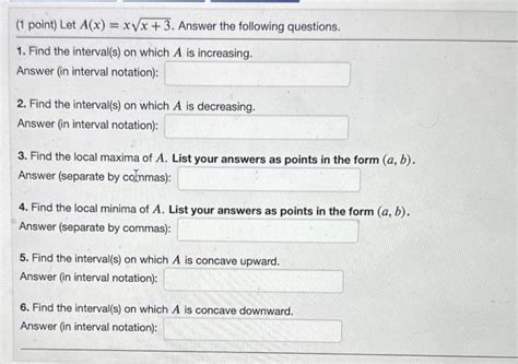 1 Point Let A X Xx 3 Answer The Following Chegg Com
