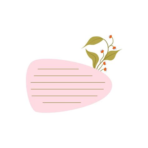 Cute Memo Notebook With Flower Paper Frame For Text Planner Sticker Element Sticky Flat Vector