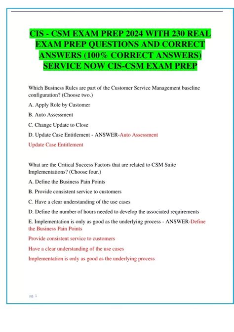 Cis Csm Exam Prep 2024 With 230 Real Exam Prep Questions And Correct