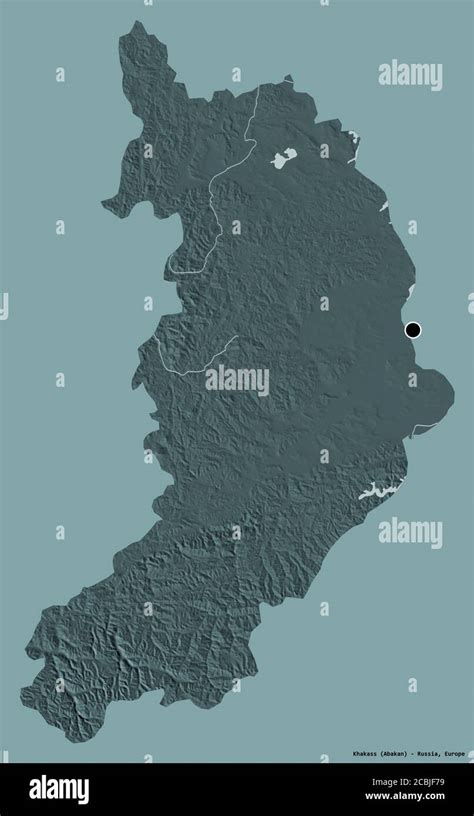 Shape Of Khakass Republic Of Russia With Its Capital Isolated On A