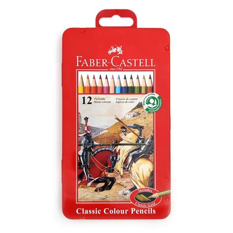 مدادرنگی فابر کاستل 12 رنگ جعبه فلزی فروشگاه یساولی