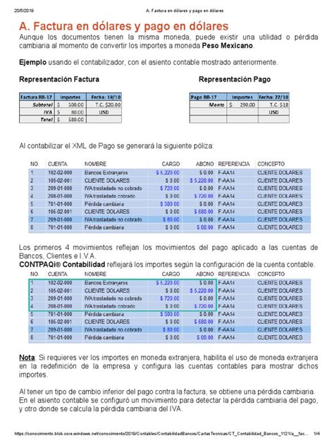 A Factura En Dólares Y Pago En Dólares Pdf Factura Contabilidad