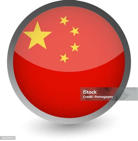 中國國旗圓光澤圖示向量圖形及更多圓形圖片 圓形 圖示 垂直構圖 Istock
