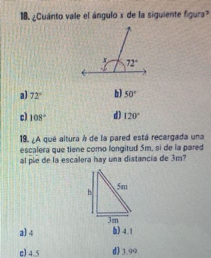 18 Cunto Vale El Ngulo X De La Siguiente StudyX