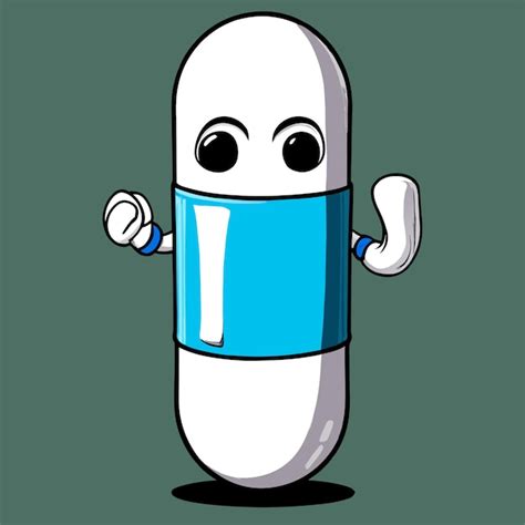 Red Pill Blue Pill Hand Drawn Flat Stylish Mascot Cartoon Character