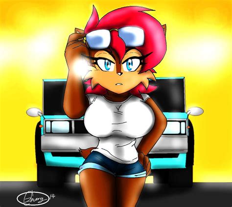 Sally Acorn And A Car Zhengfox Reupload By Lowlifeglitch On Deviantart