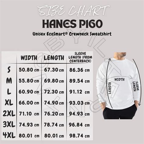 Sweatshirt Size Chart I Hanes P160 Size Chart I Unisex Ecosmart