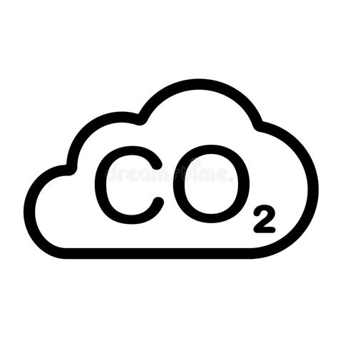 Co2 Lijnpictogram Kooldioxide Emissies Vector Illustratie Illustration Of Samenvatting