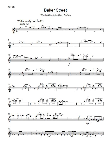 Baker Street By Gerry Rafferty Sheet Music For Alto Sax Solo At Sheet