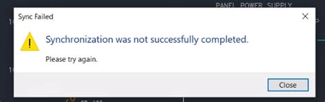 Synchronization Was Not Successfully Completed Error Appears When