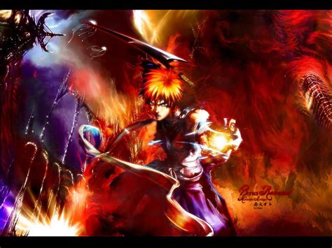 Hd Wallpaper Flames Bleach Kurosaki Ichigo Bankai 1280x960 Anime
