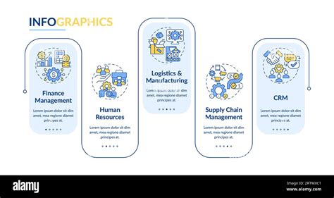 Multicolor Erp Layout With Thin Line Icons Stock Vector Image And Art Alamy