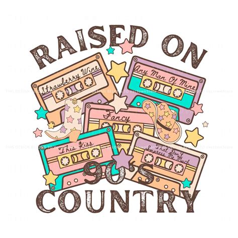 Vintage Raised On 90s Country Cassette SVG