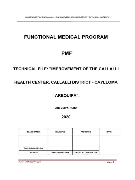 Functional Medical Program Pdf Clinic Hospital
